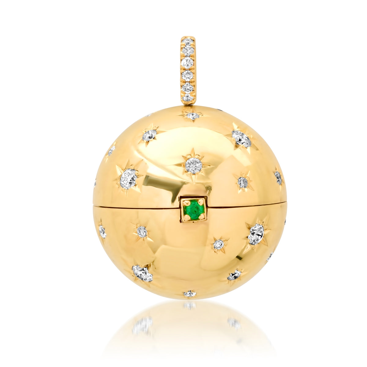 Orb Locket Pendant with Emerald Latch – Milestones by Orb Locket Pendant with Emerald Latch – Milestones by