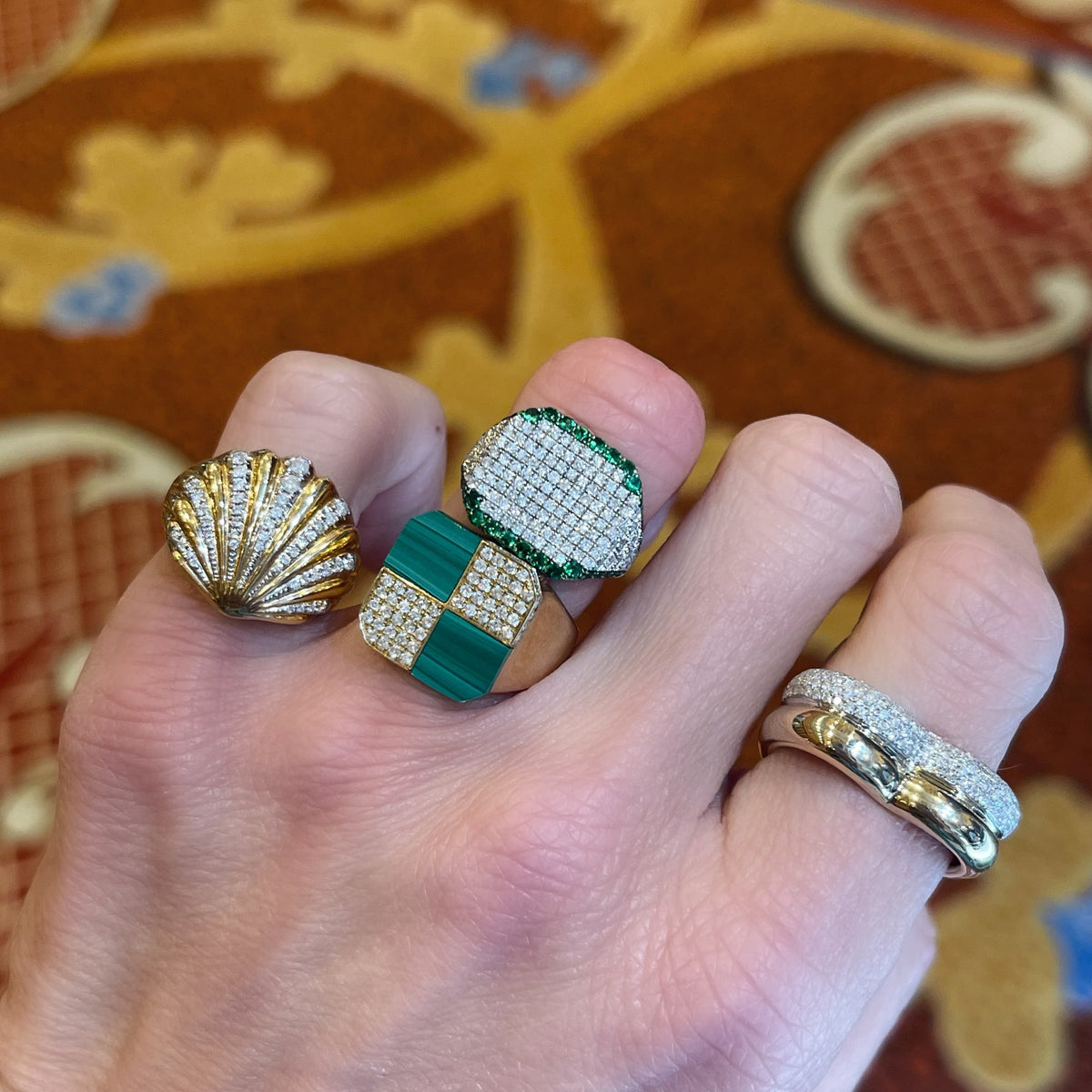 Diamond & Gold Seashell Signet Ring – Milestones by Ashleigh Bergman