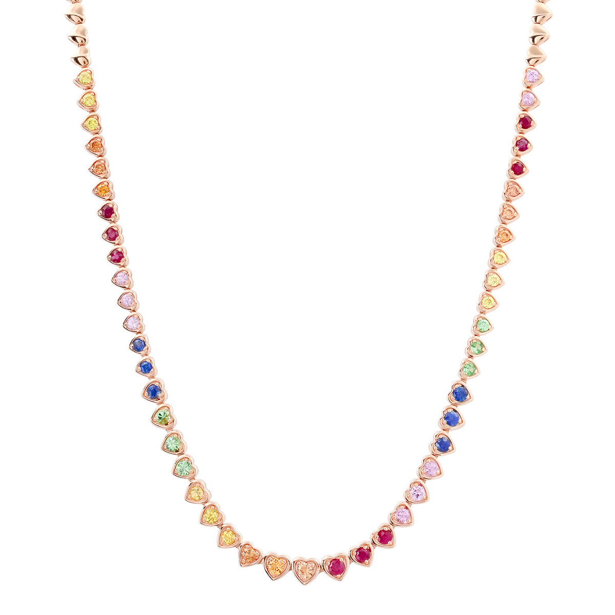 Bezel Set Graduated Gemstone Rainbow Collar Necklace – Milestones by ...