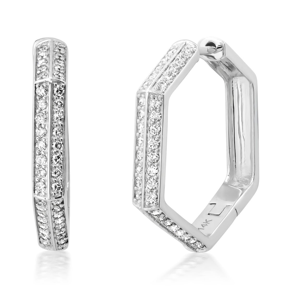 Electric Hexagon Diamond Huggies – Milestones by Ashleigh Bergman