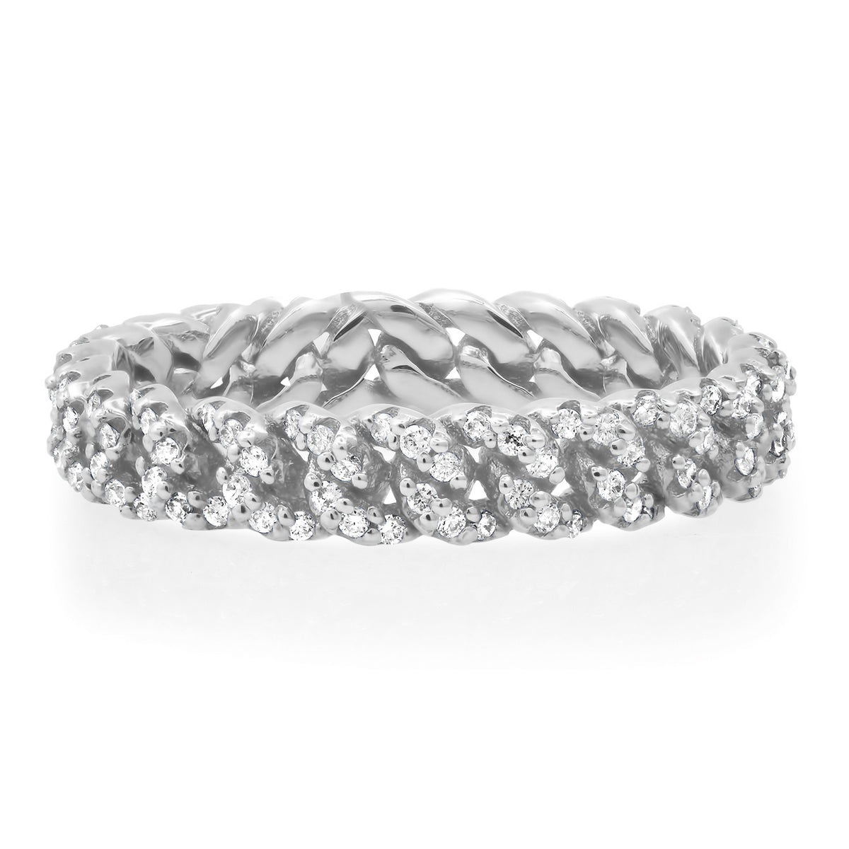 Pretty Diamond Pave Cuban Chain Stacking Ring – Milestones by Ashleigh ...