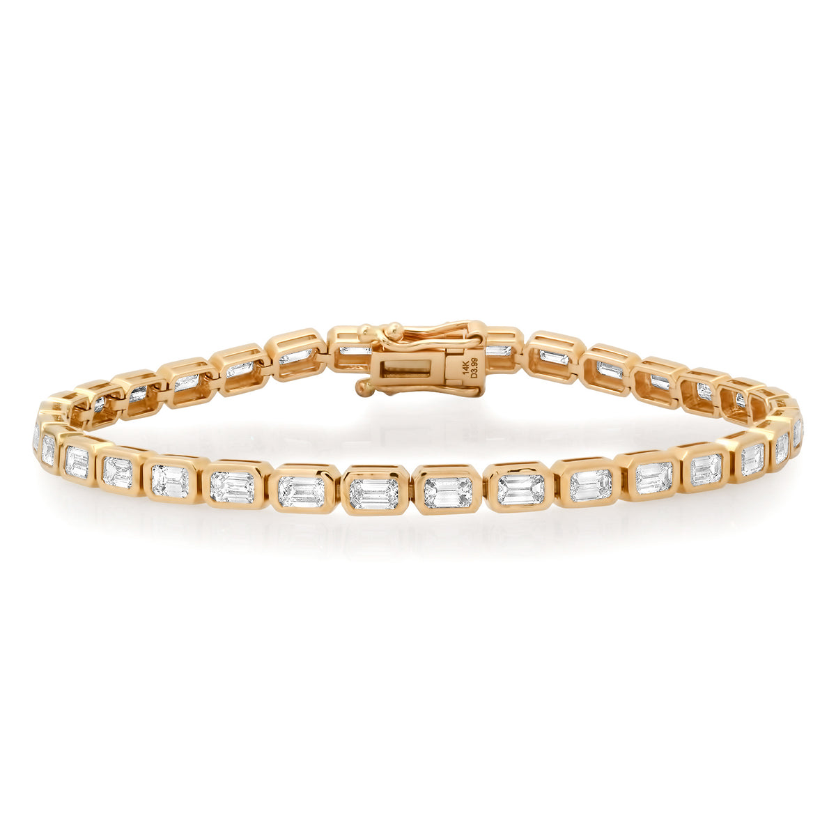 Bezel Set Emerald Cut Diamond Bracelet – Milestones by Ashleigh Bergman