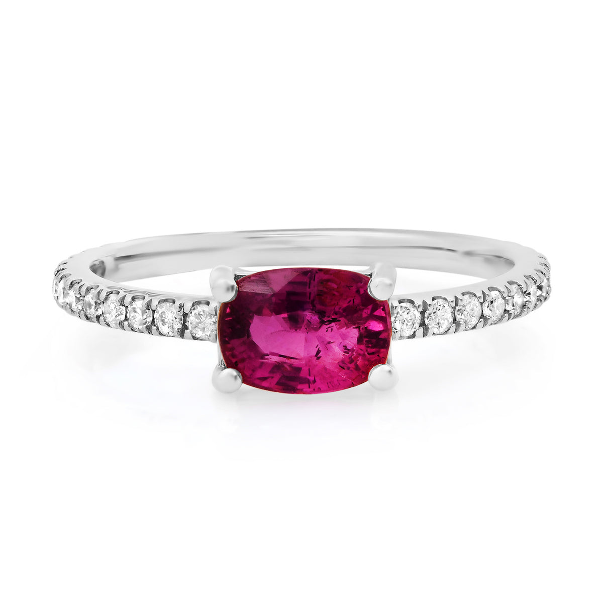 Saturated Oval Gemstone & Diamond Stacking Ring – Milestones by ...