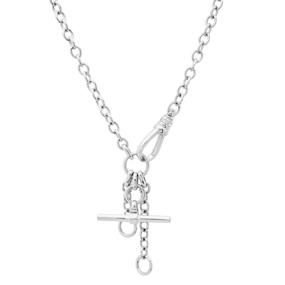 Triple Lariat Rolo Link Chain Necklace with Toggle – Milestones by ...