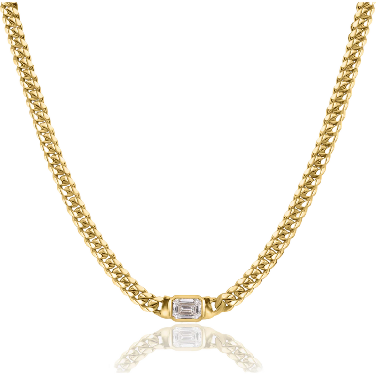 Bezel Shapes Cuban Link Chain Necklace – Milestones by Ashleigh Bergman