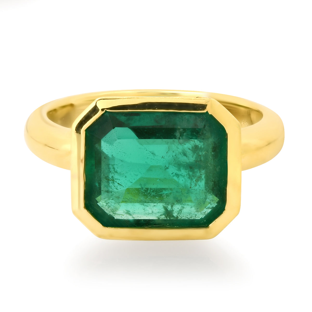 Bold Bezel Set Emerald Ring – Milestones by Ashleigh Bergman