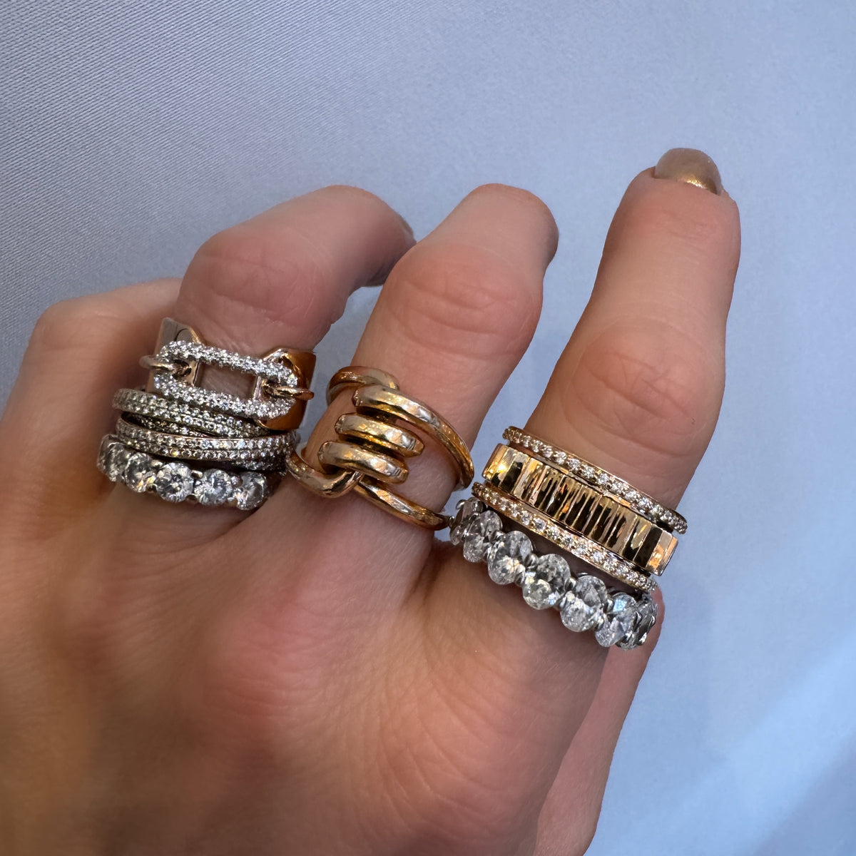 Clive Gold & Diamond 10MM Fluted Band Ring – Milestones by Ashleigh Bergman