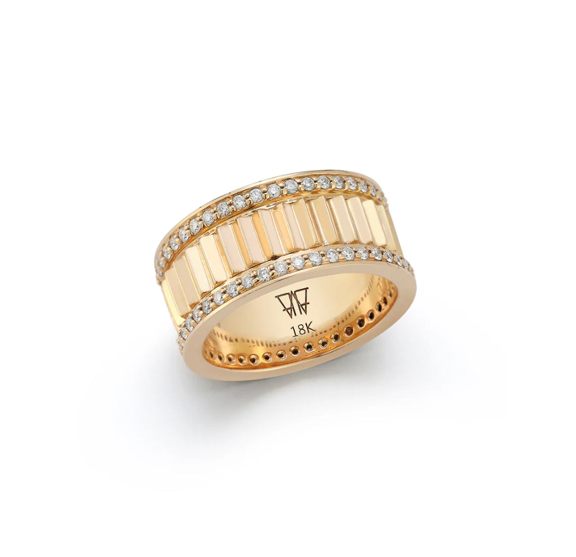 Clive Gold & Diamond 10MM Fluted Band Ring – Milestones by Ashleigh Bergman