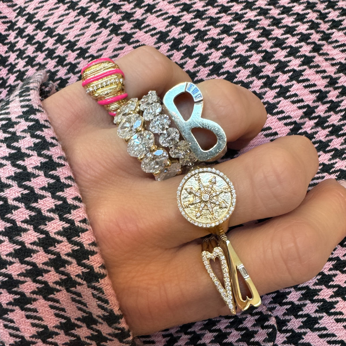 Exclusive MBAB x Helena Rose Classic Pave Diamond Heart Stacking Ring ...