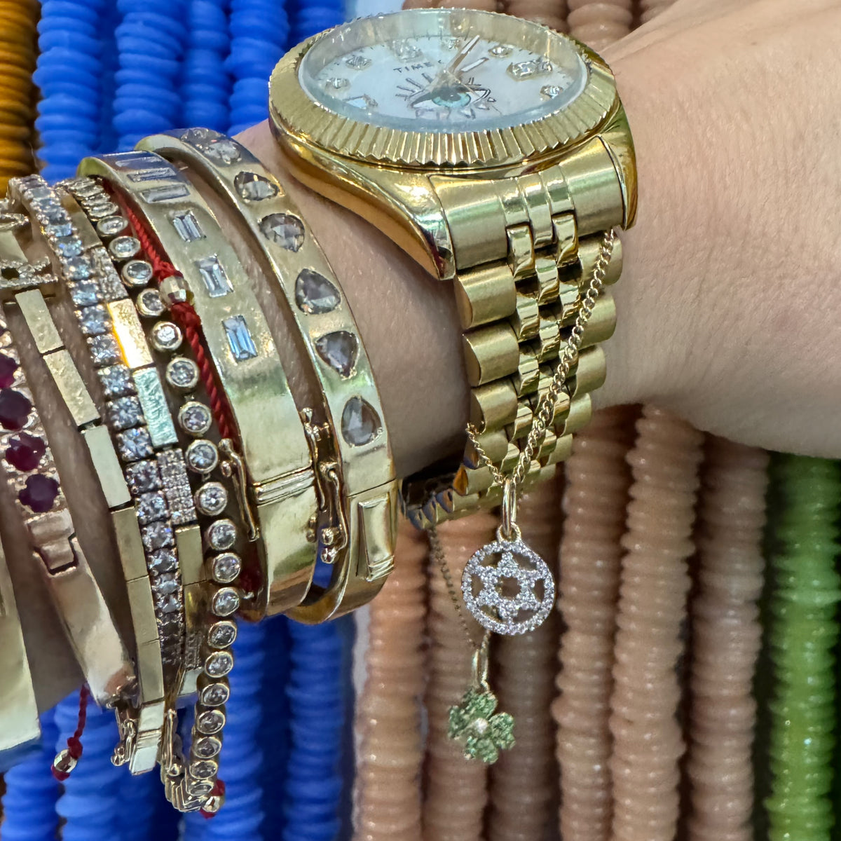 Diamond Star of David Watch Charm Bracelet – Milestones by Ashleigh Bergman
