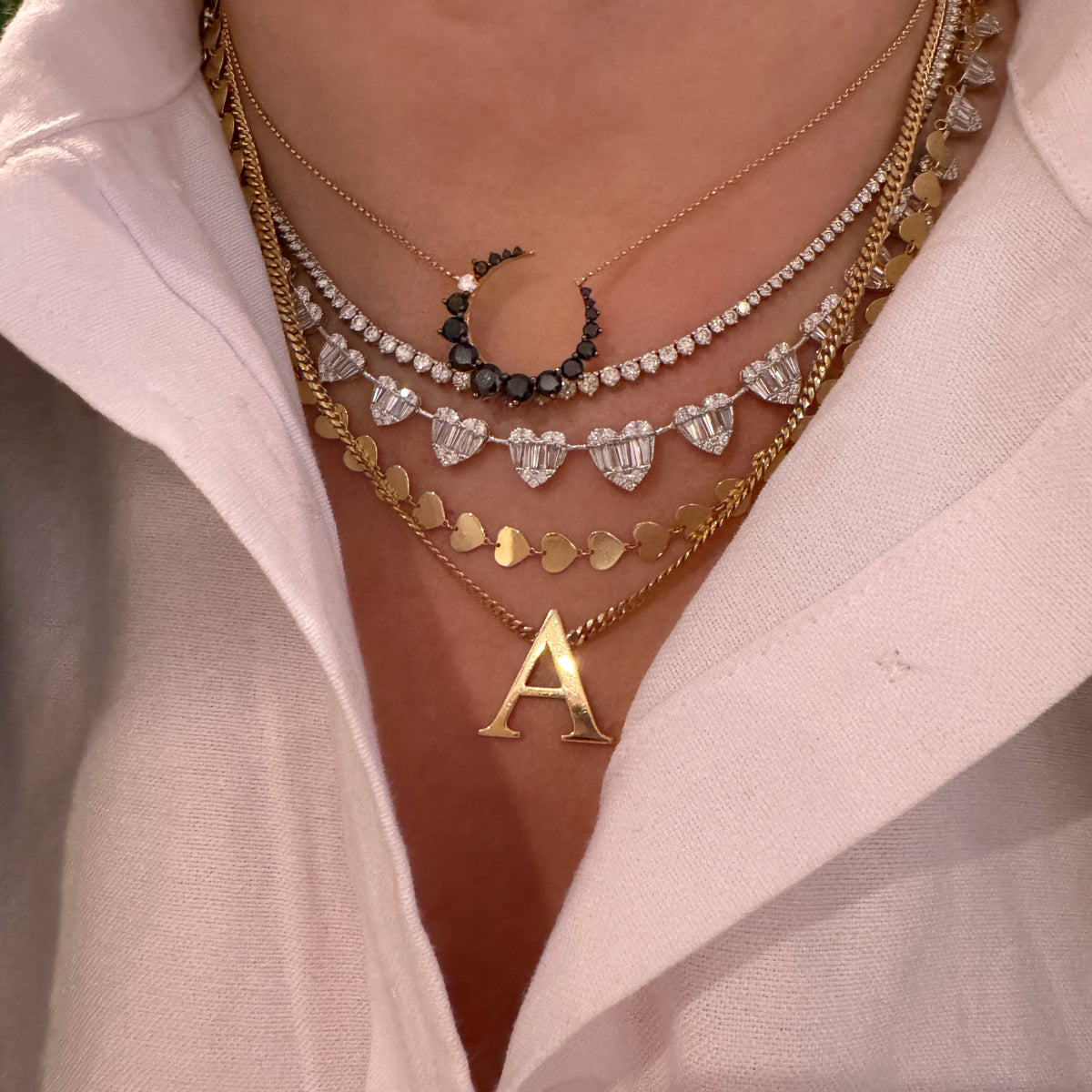 Black Diamond Mystical Magic Crescent Moon with Diamond Accent Necklac ...