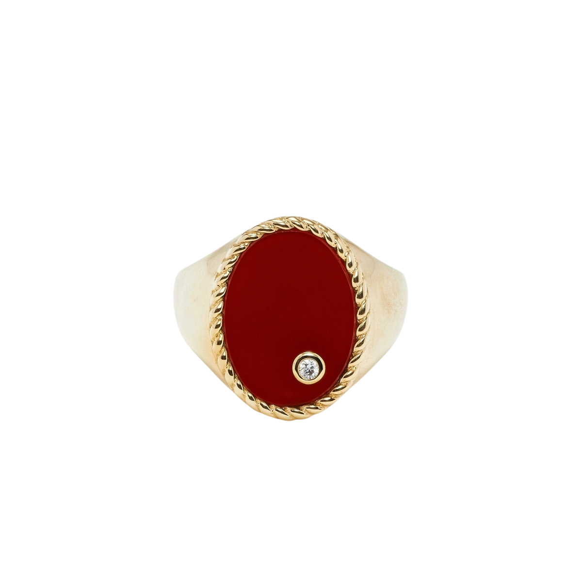 Precious Oval Signet Ring with Diamond Bezel – Milestones by Ashleigh ...