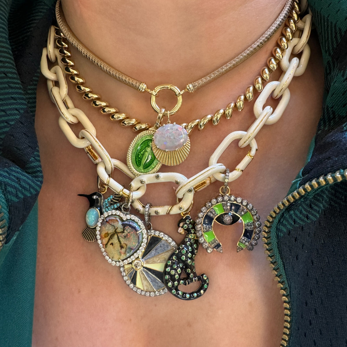 Opal & Enamel Hummingbird Charm Pendant – Milestones by Ashleigh Bergman