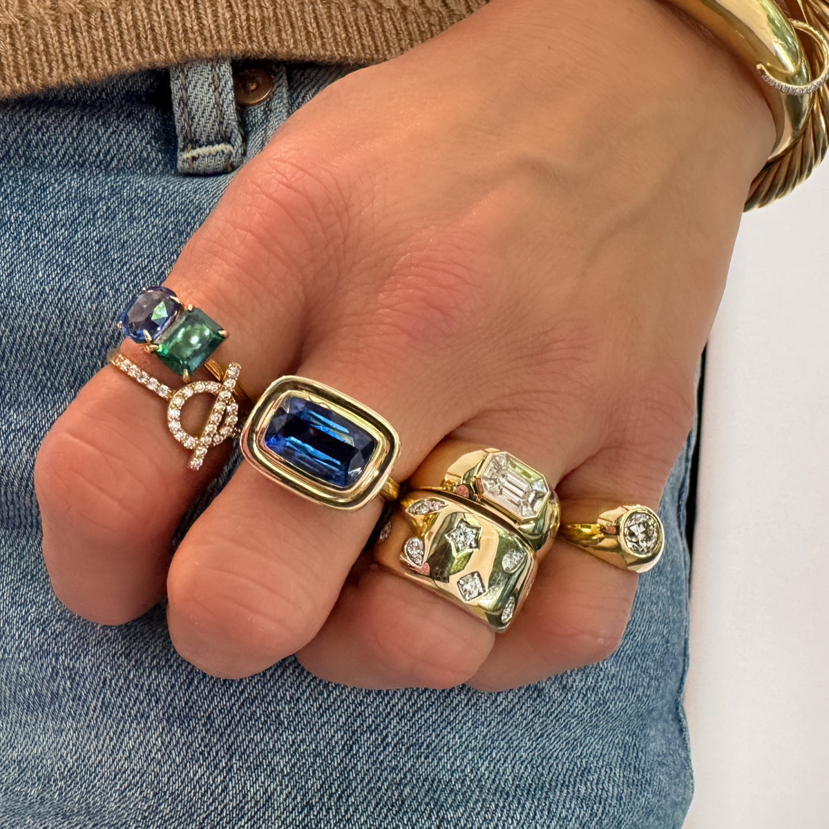 Rectangle Bezel Set Kyanite Statement Ring – Milestones by Ashleigh Bergman