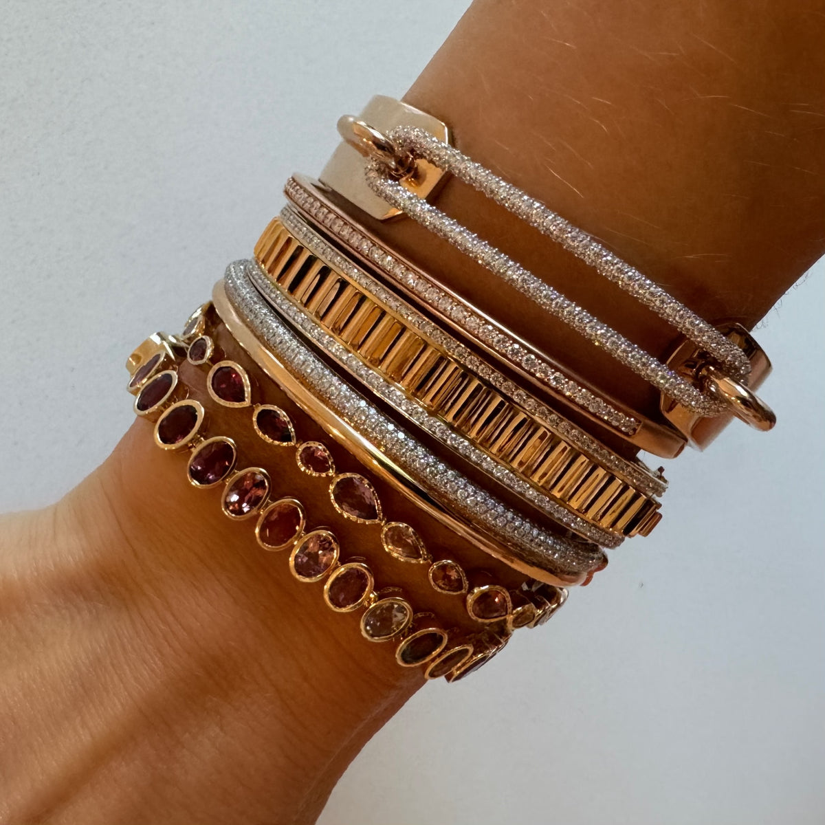Thoby Gold & Diamond Tubular Bangle Bracelet – Milestones by Ashleigh ...