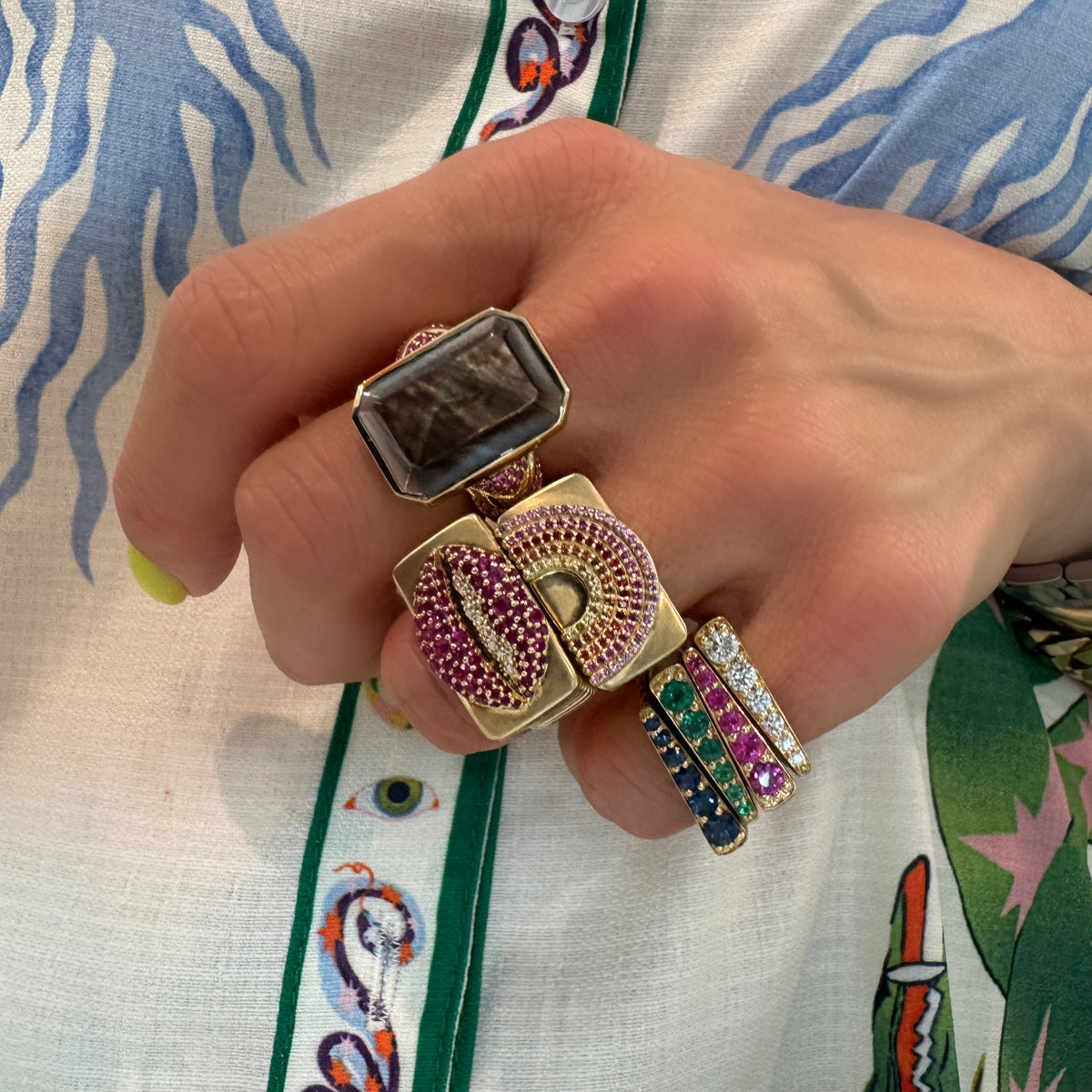 Juju Ruby & Diamond Lips Ring – Milestones by Ashleigh Bergman