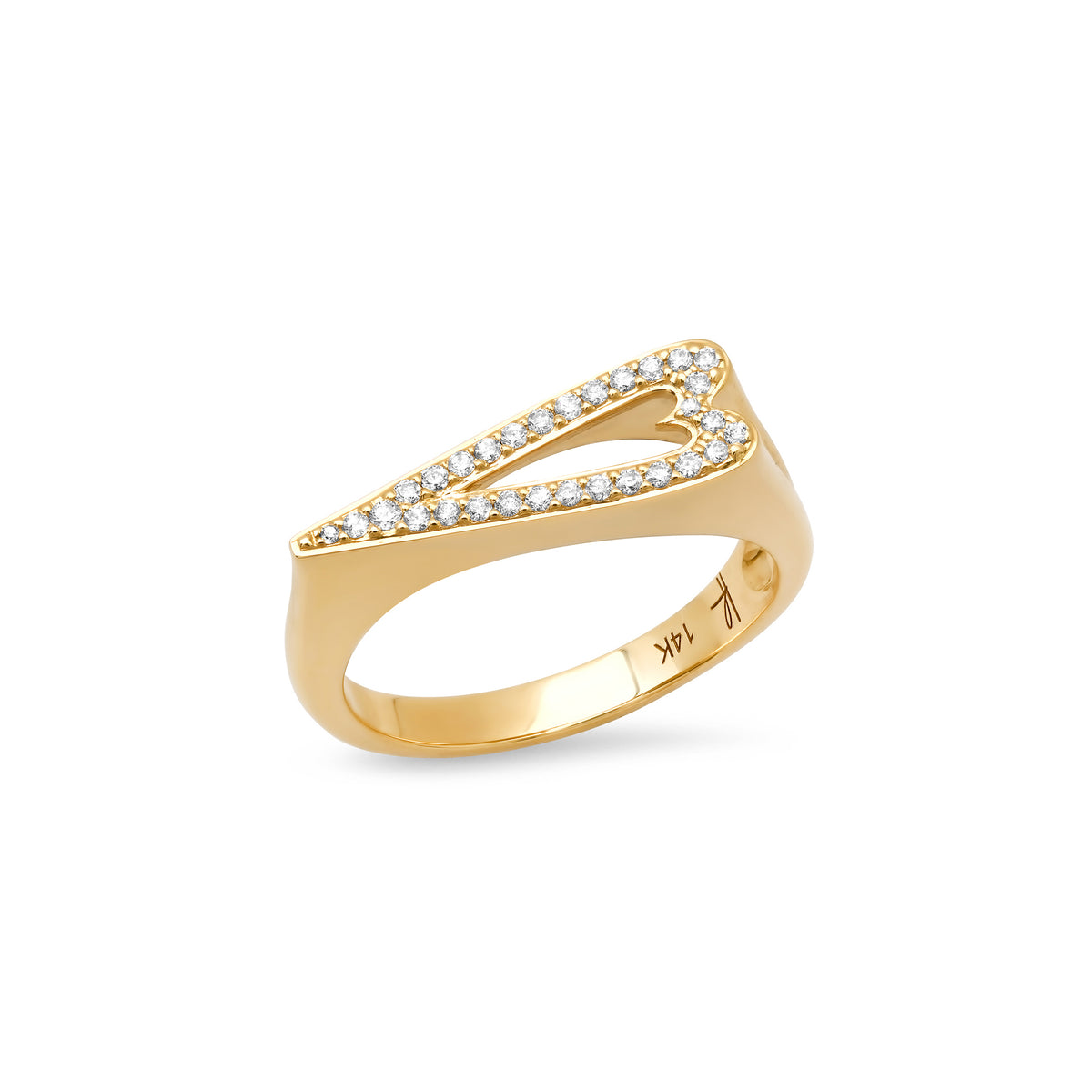 Exclusive MBAB x Helena Rose Classic Pave Diamond Heart Stacking Ring ...