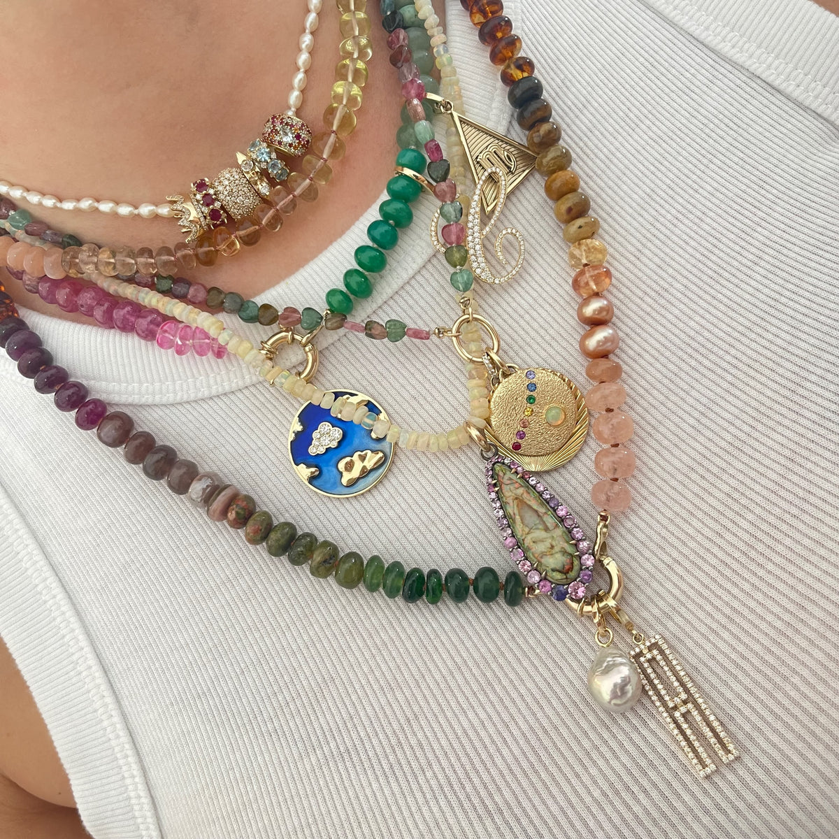 Diamond Outline Initial Charm – Milestones by Ashleigh Bergman