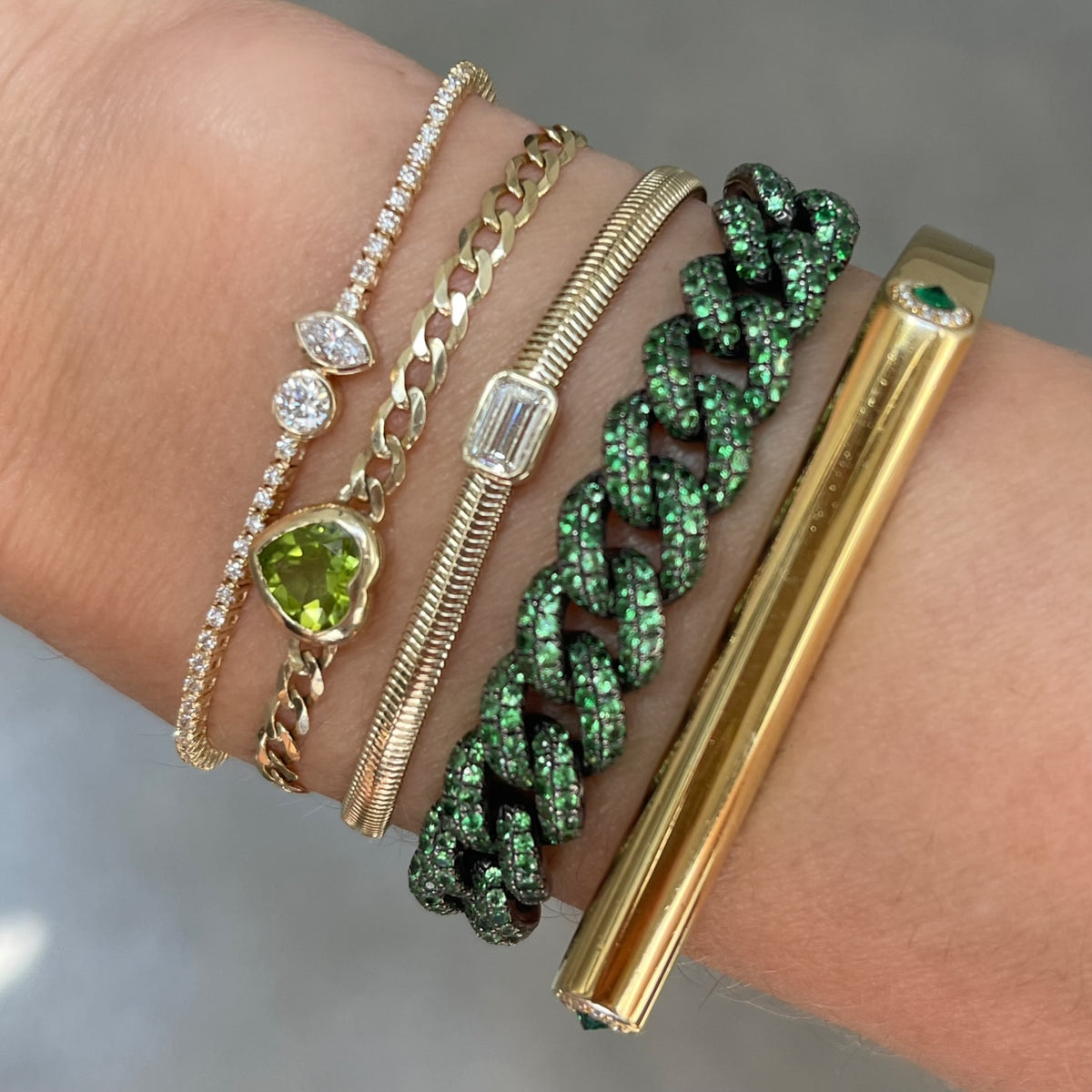 Gemstone & Diamond Grace Bangle Bracelet – Milestones by Ashleigh Bergman
