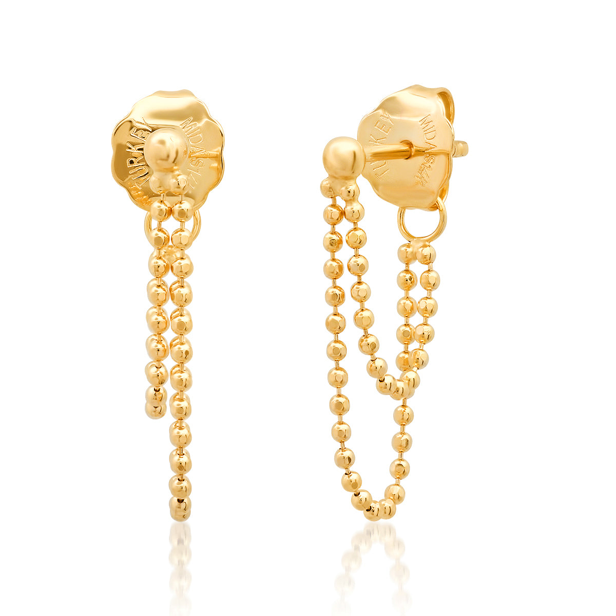 Sparkle Chain Front to Back Chain Wrap Stud Earrings – Milestones by ...