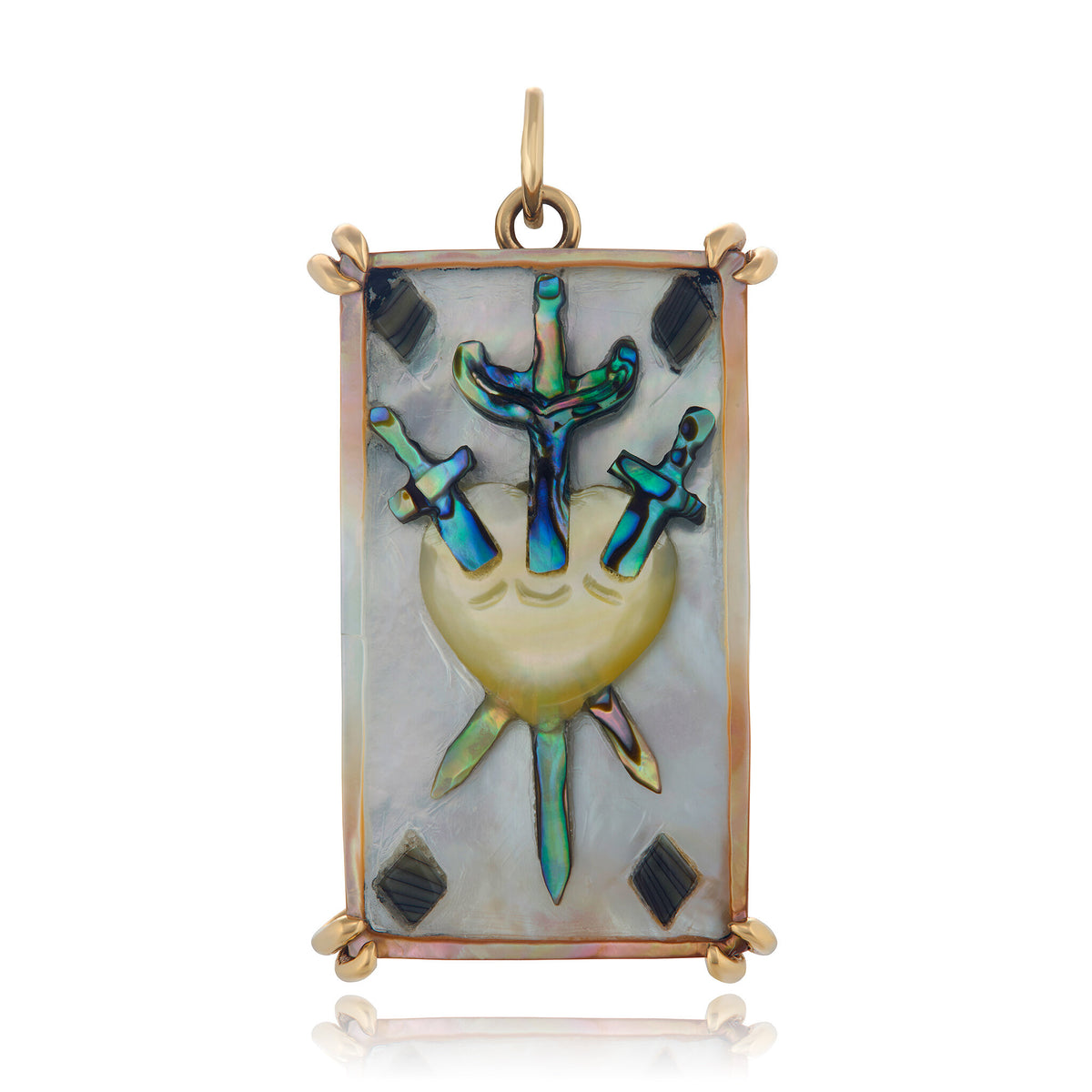Hand Carved Three of Swords Tarot Card Charm – Milestones by Ashleigh ...