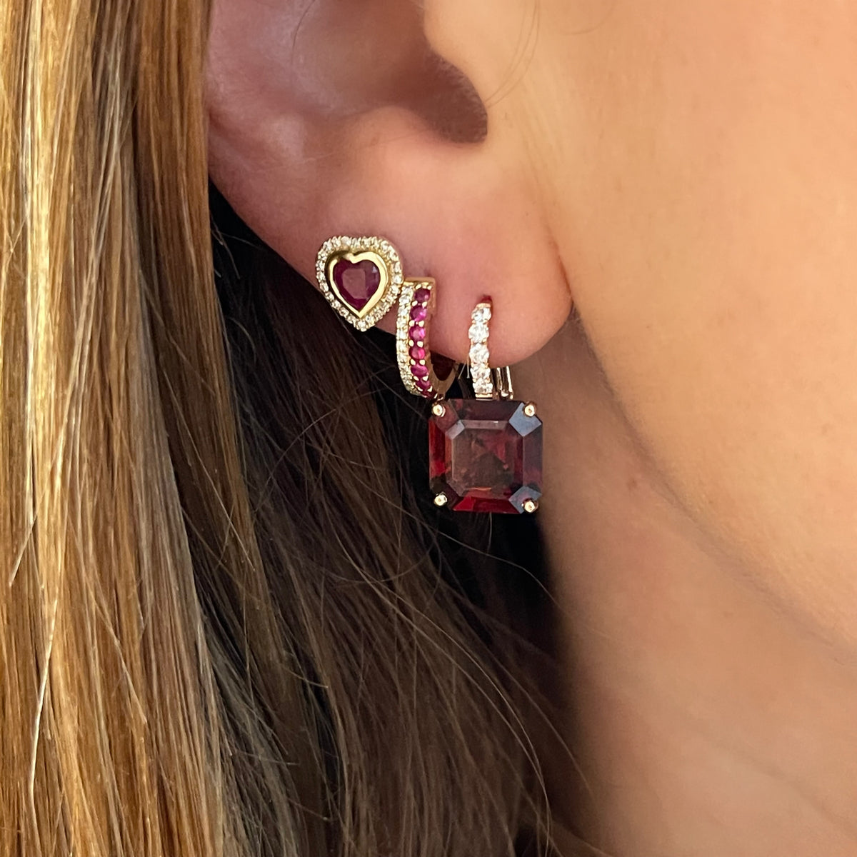 Limited Edition Cirque Color Candy Drop Earrings with Garnet & Diamond ...