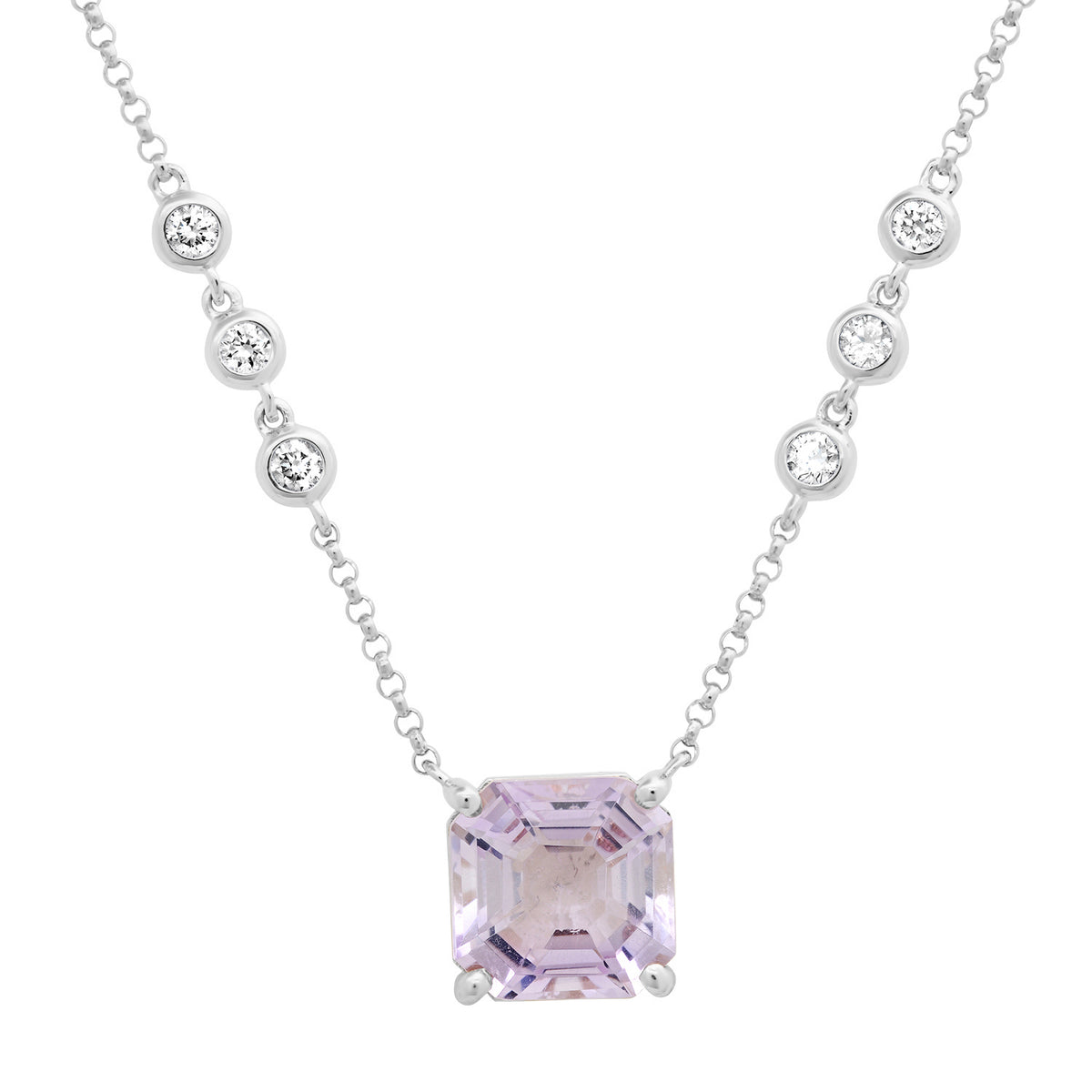 Glitzy Amethyst and Diamond Bezel Necklace – Milestones by Ashleigh Bergman